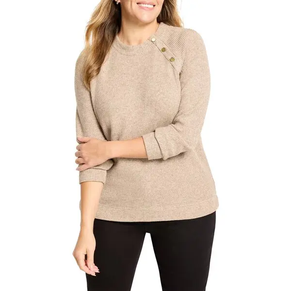 NIC+ZOE Thermal Knit Button Top