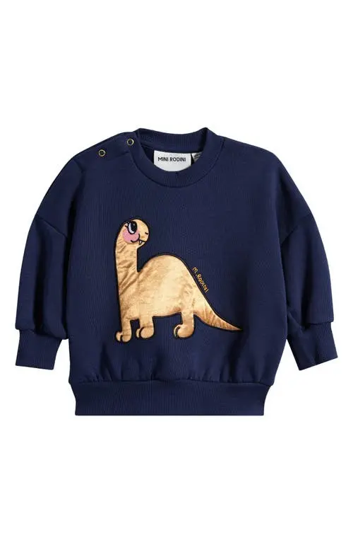 MINI RODINI Dino Organic Cotton Sweatshirt - Blue