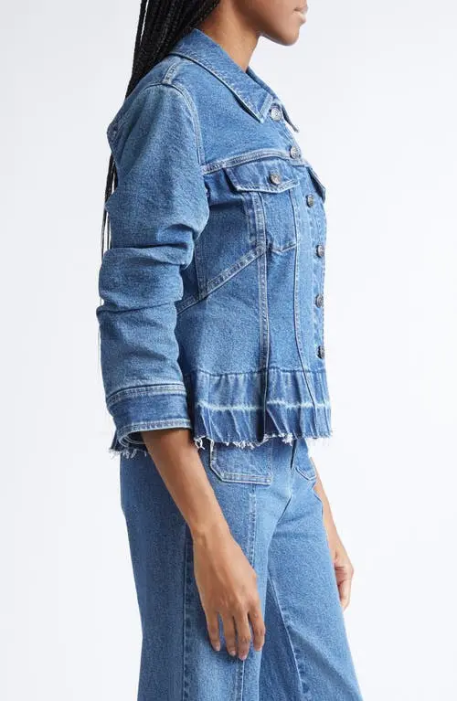Cinq À Sept Gina Peplum Denim Jacket