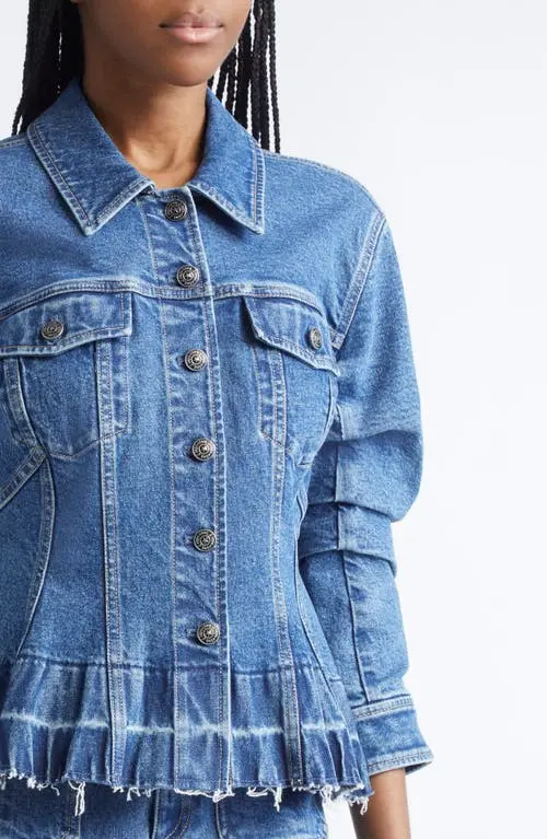 Cinq À Sept Gina Peplum Denim Jacket