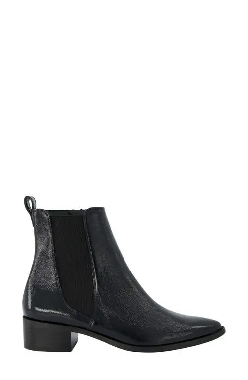 Paul Green Celina Pointed Toe Bootie - Black Crinkled Patent