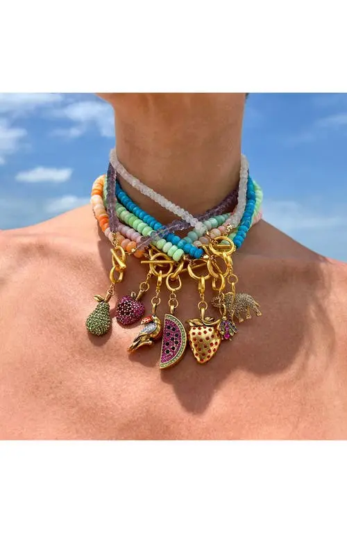 Sequin Opal Candy Beaded Choker Necklace - Light Blue