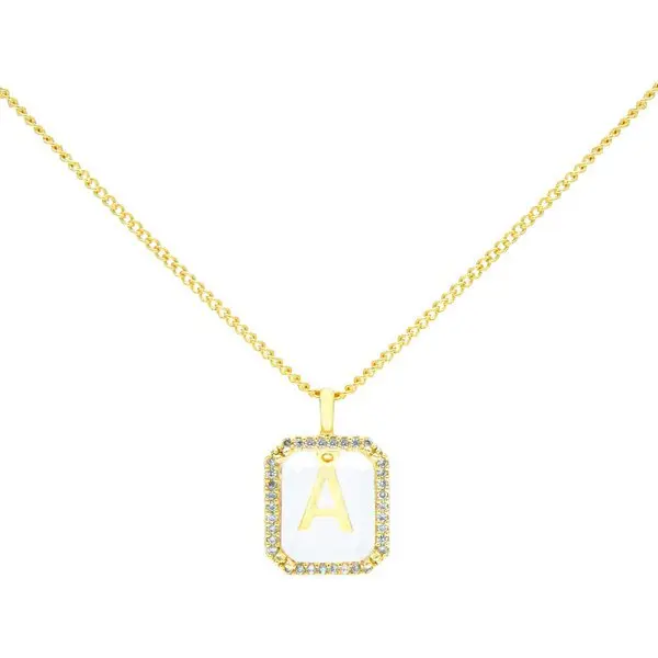LA MENO Crystal Letter Pendant Necklace - Crystal - A