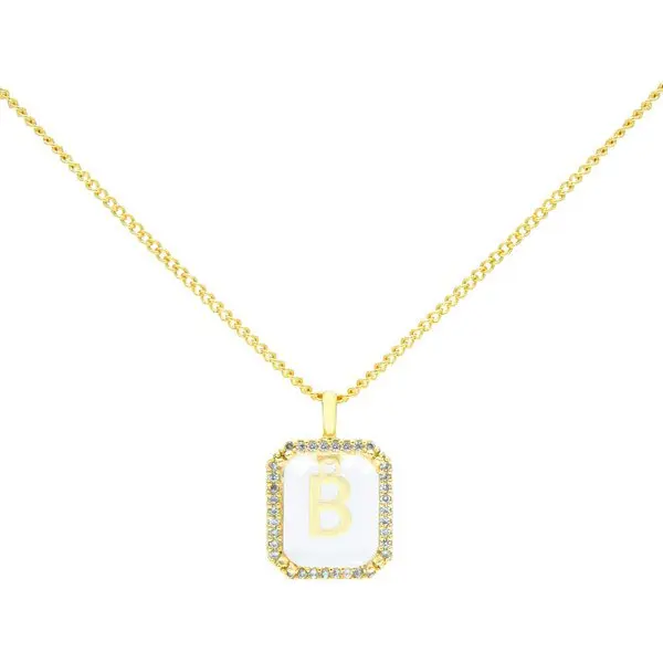 LA MENO Crystal Letter Pendant Necklace - Crystal - B
