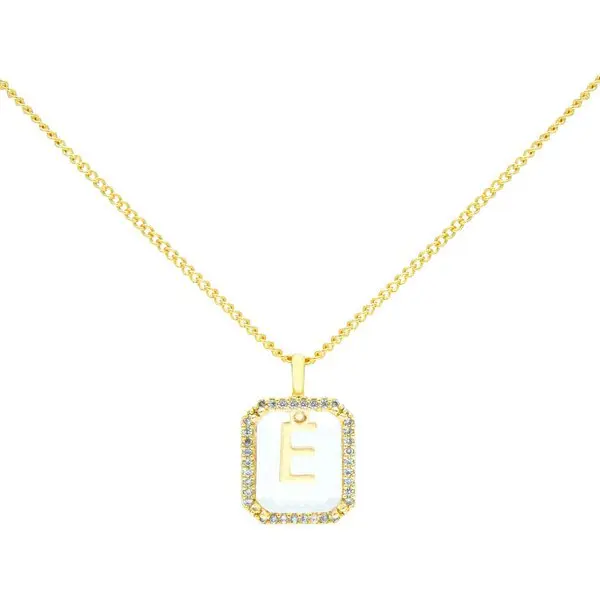 LA MENO Crystal Letter Pendant Necklace - Crystal - E