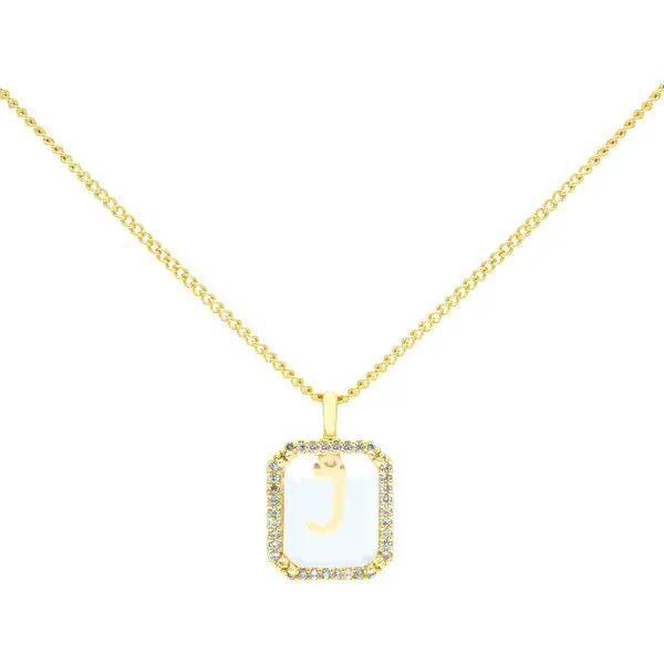 LA MENO Crystal Letter Pendant Necklace - Crystal - J
