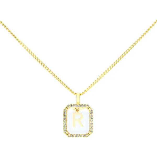 LA MENO Crystal Letter Pendant Necklace - Crystal - R