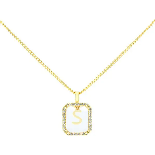 LA MENO Crystal Letter Pendant Necklace - Crystal - S