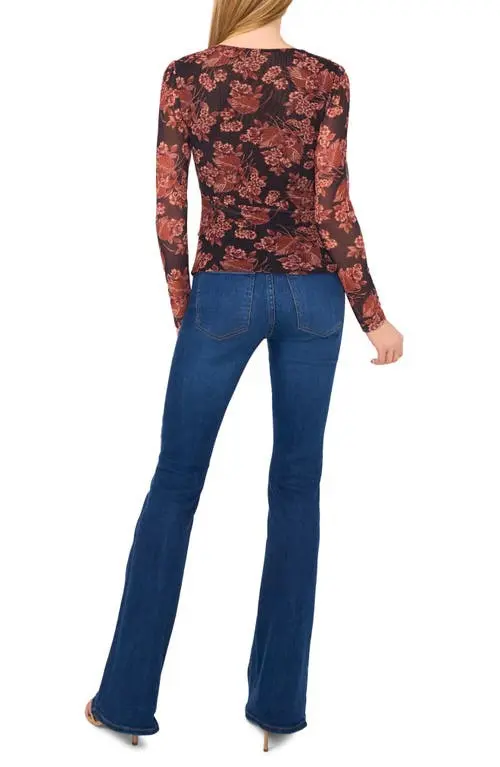 Ted Baker London Floral Mesh Top