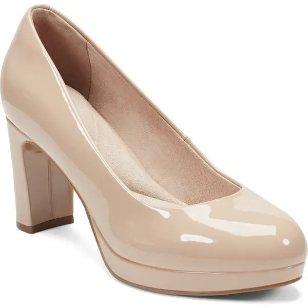 Rockport Platform Block Heel Pumps - Medium Natural