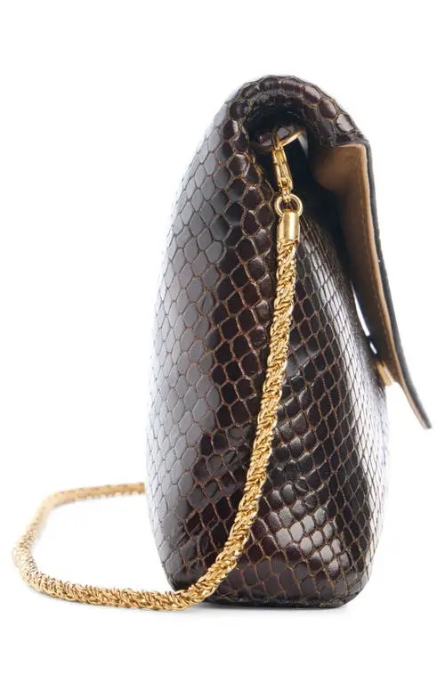 Dries Van Noten Snakeskin Embossed Leather Clutch