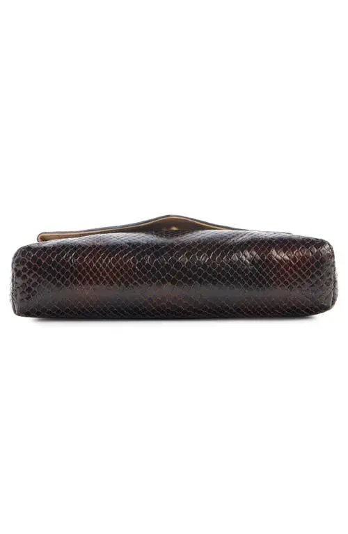 Dries Van Noten Snakeskin Embossed Leather Clutch