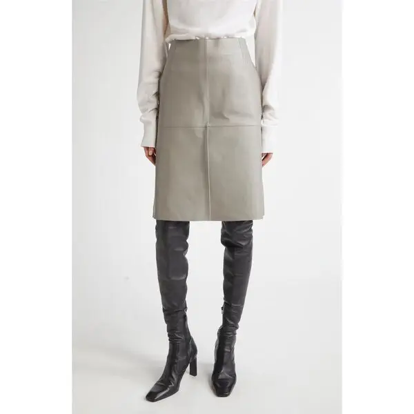 TOTEME Panelled Lambskin Leather Midi Skirt