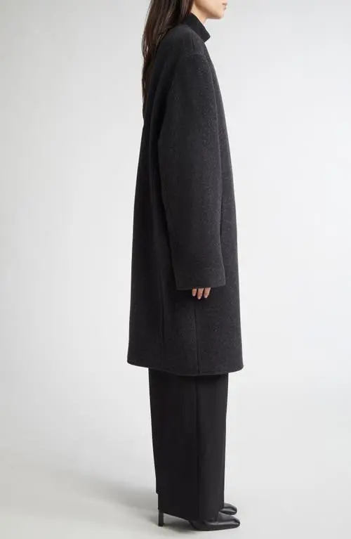 TOTEME Collarless Felted Wool-blend Coat