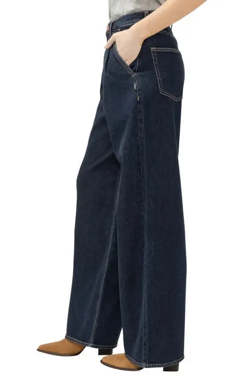 SILVER JEANS CO. Pleated High-waist Wide-leg Trouser Jeans
