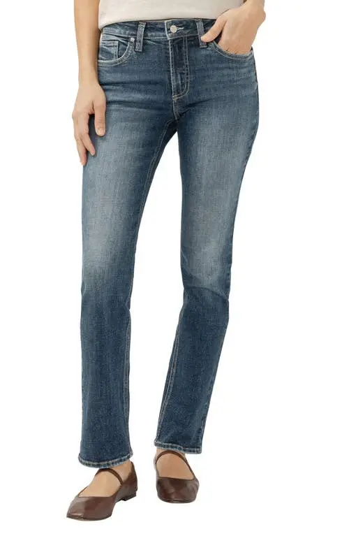 SILVER JEANS CO. Suki Curvy Mid Rise Straight Leg Jeans