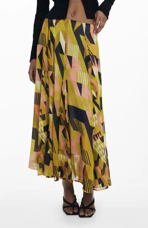 Desigual Geometric Print Maxi Skirt