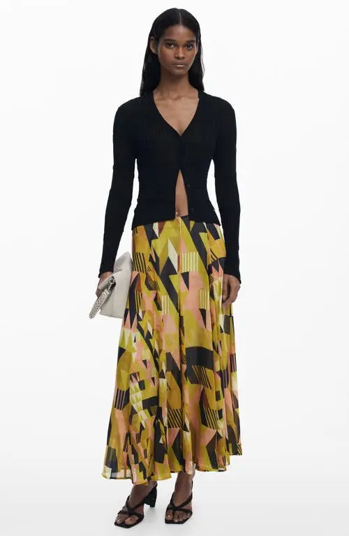 Desigual Geometric Print Maxi Skirt