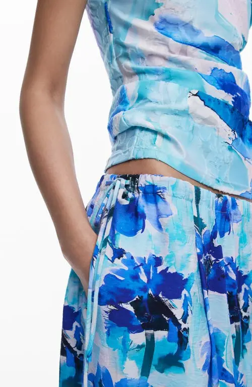 Desigual Floral Drawstring Maxi Skirt