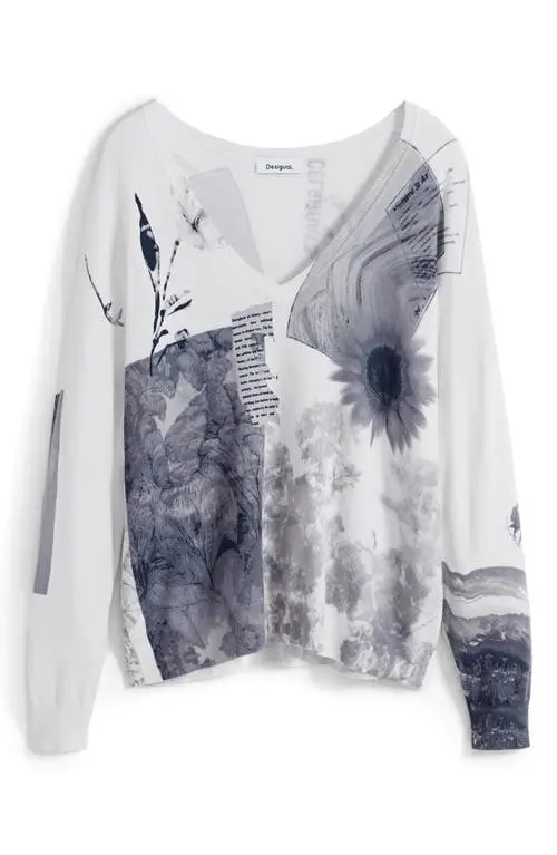 Desigual Mixed Print Relaxed Sweatshirt