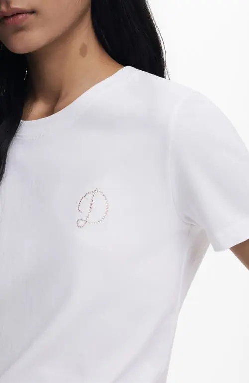 Desigual Rhinestone Embellished Cotton T-shirt