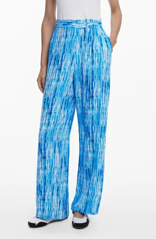 Desigual Tie Dye Wide Leg Pants - Blue