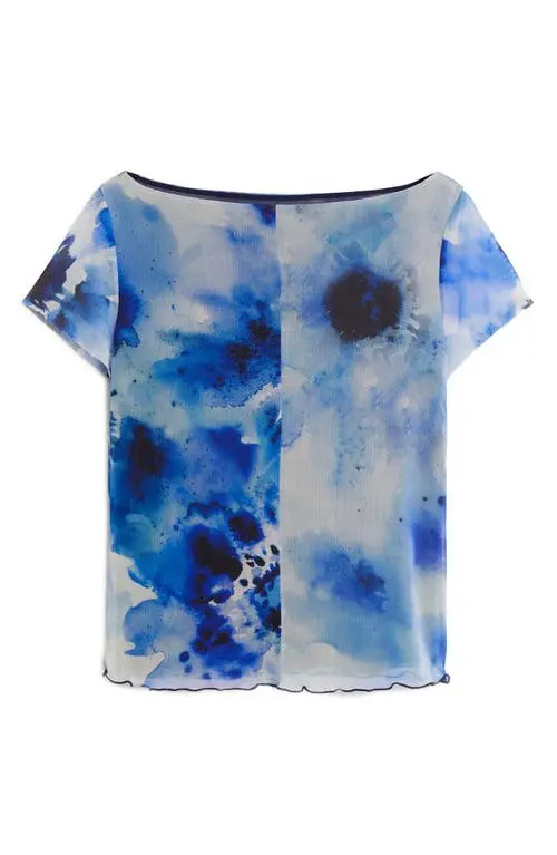 Desigual Boat Neck Mesh T-shirt