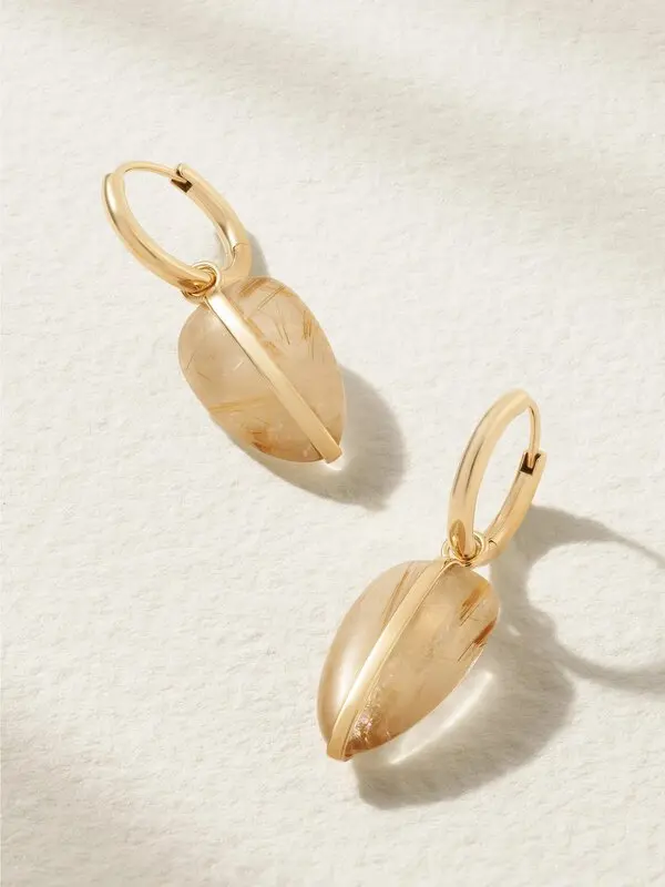 BY PARIAH Pebble 14-karat Recycled Quartz Hoop Earrings - Gold