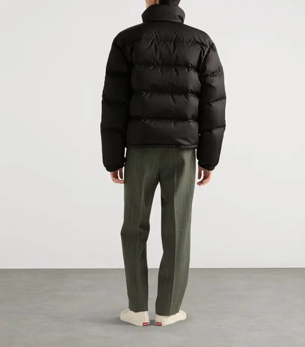 Prada Re-nylon Logo Puffer Jacket - Black