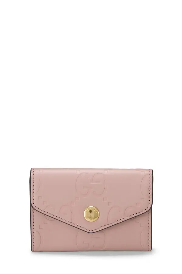 Gucci Giant Ssima Card Case - Pink