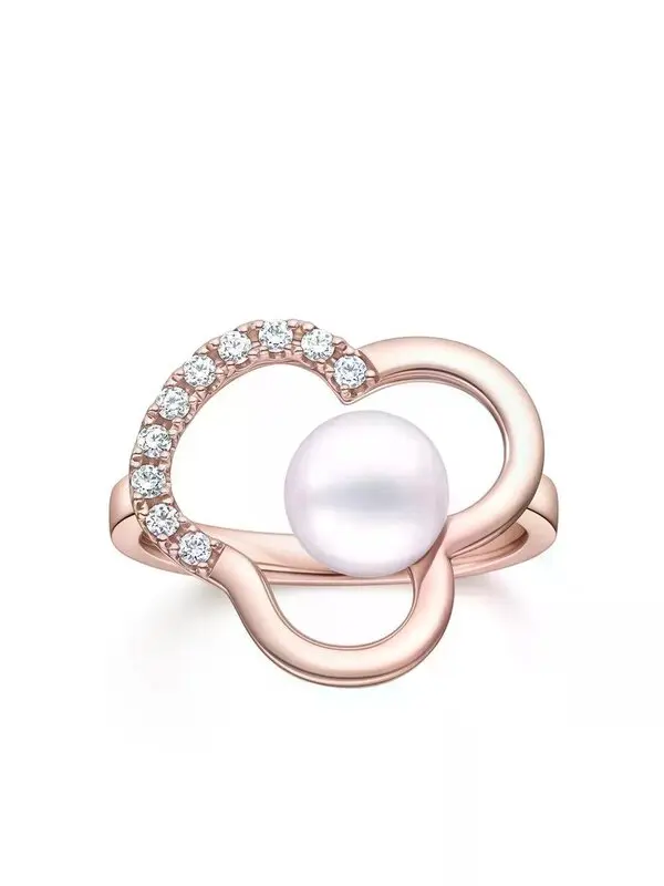 TASAKI 18kt Rose Gold Akoya Pearl And Diamond Ring - Pink
