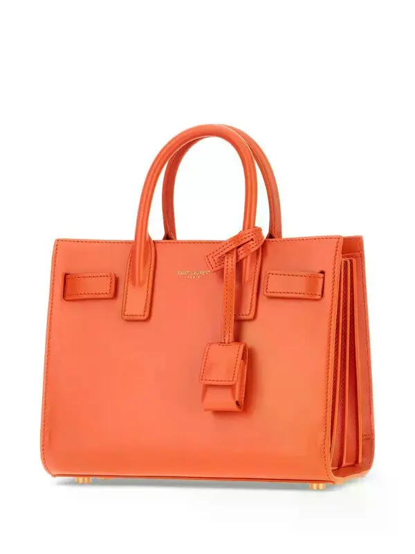 Saint Laurent Leather Tote Bag - Orange