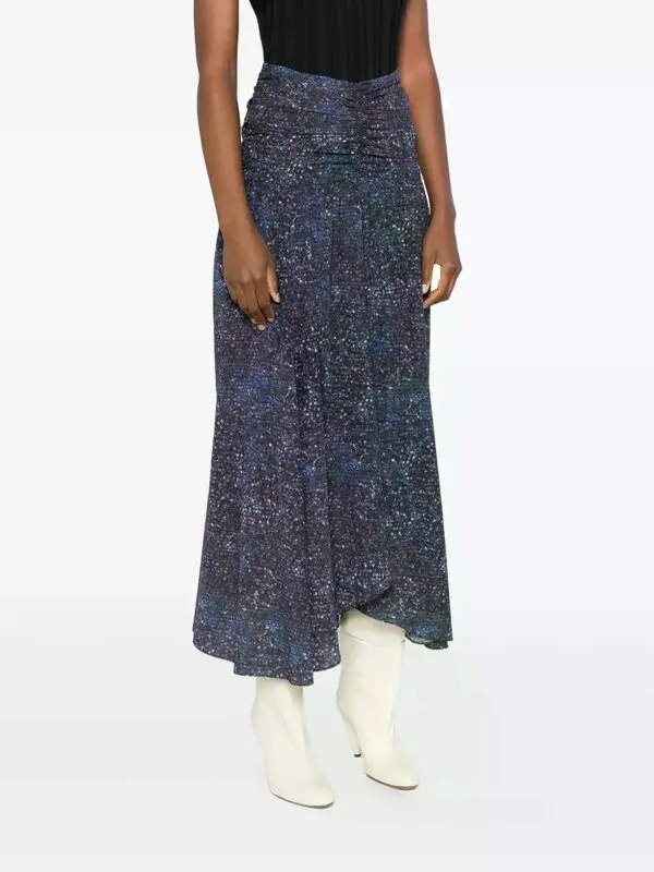 Isabel Marant Étoile Syana Gathered-print Skirt - Blue