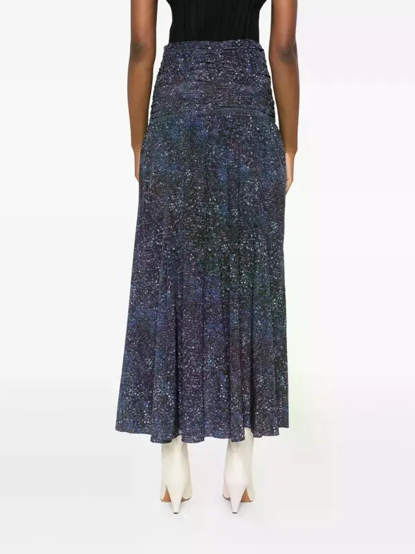 Isabel Marant Étoile Syana Gathered-print Skirt - Blue