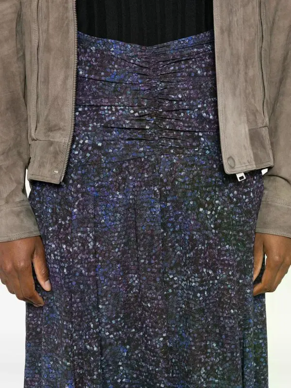 Isabel Marant Étoile Syana Gathered-print Skirt - Blue