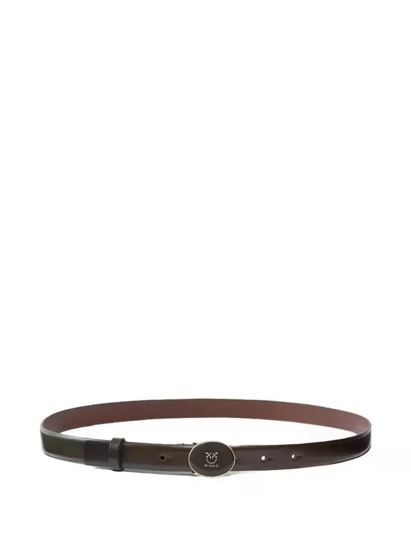 Pinko Logo-buckle Leather Belt - Brown