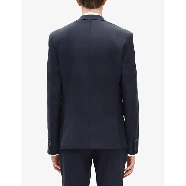 The Kooples Notch-lapel Slim-fit Wool Blazer - Navy