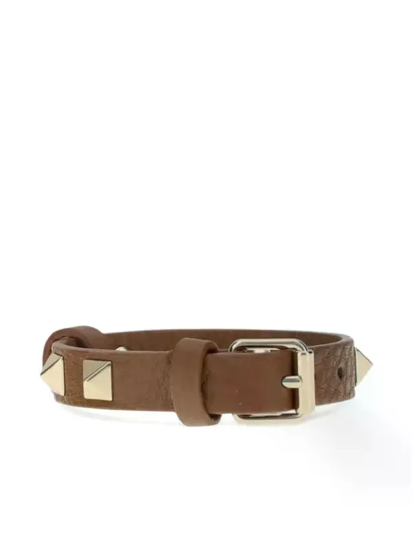 Valentino Garavani Rockstud Leather Bracelet - Brown