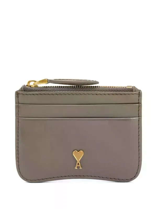 Ami Paris Paris Leather Cardholder - Neutrals