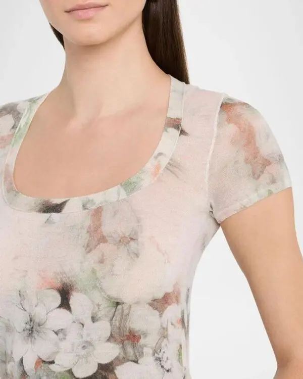 Alberta Ferretti Floral-print Merino Wool Sweater