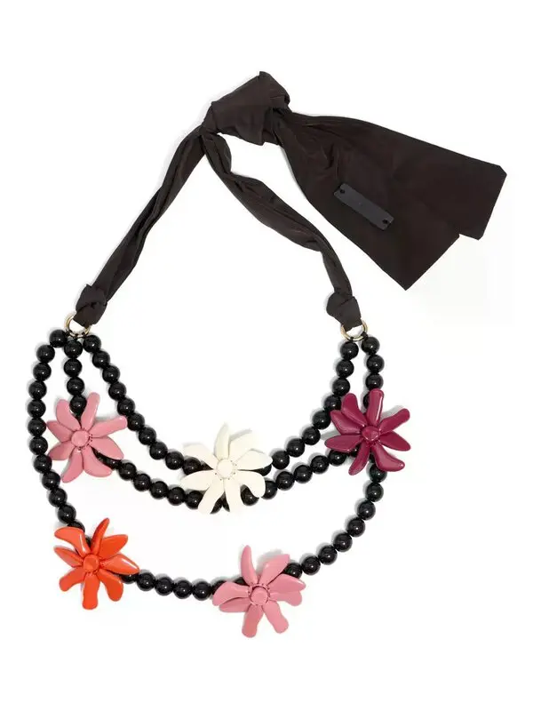 Bimba Y Lola Flower-embellished Necklace - Black