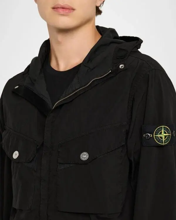 Stone Island Lightweight Water Resistant Parka - Black