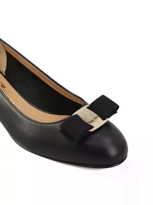 FERRAGAMO 60mm Vara Grosgrain-bow Low-heel Pumps - Black