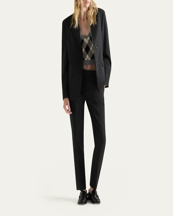 Prada Tailored Virgin Wool Pants - Nero