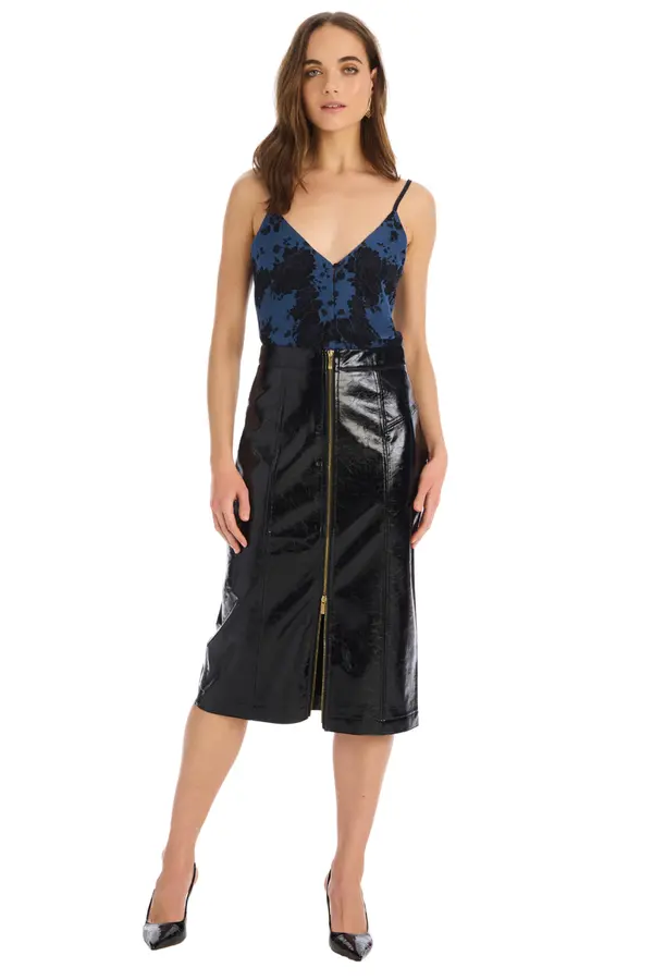 Allison Taren Faux Leather Skirt