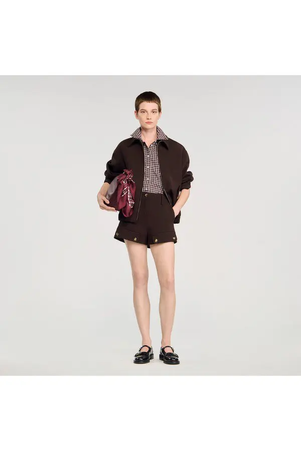 Sandro Checkered Shirt With Removable Tie
