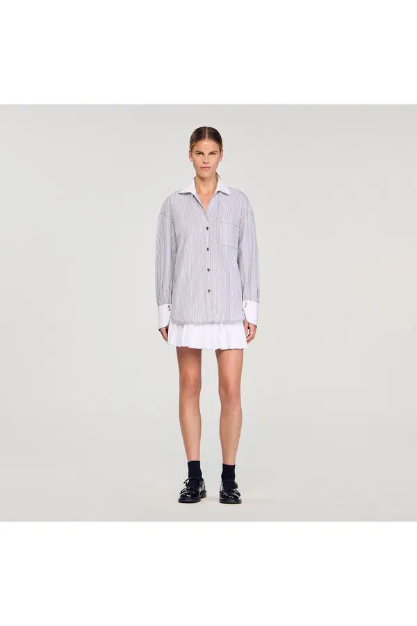 Sandro Oversized Striped Shirt