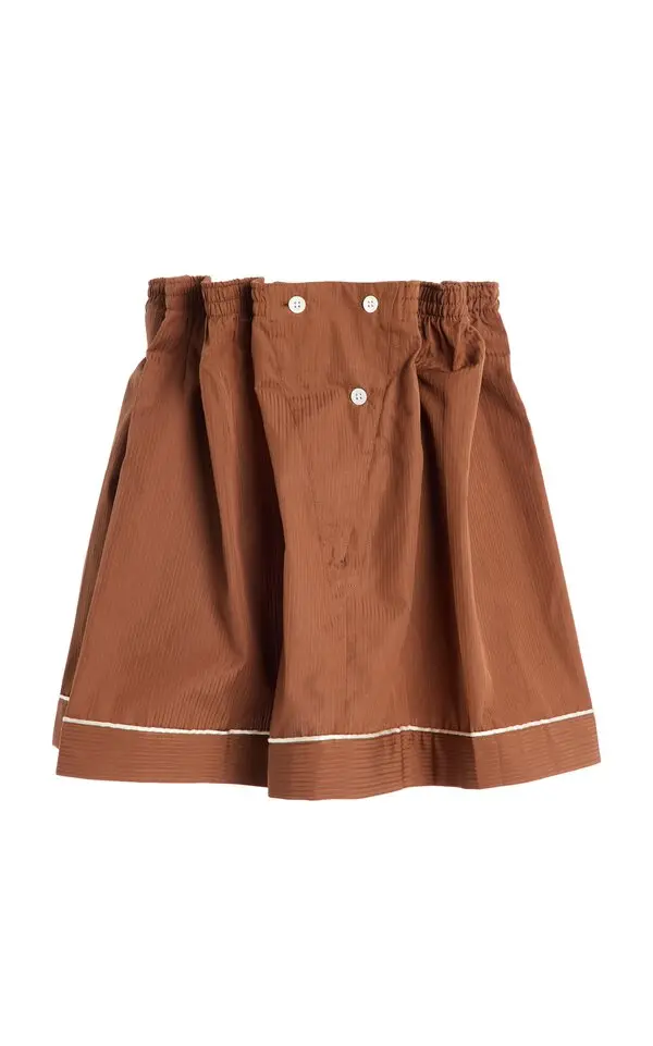 Prada Pinstriped Mini Skirt - Brown