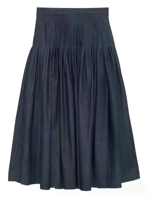 Carolina Herrera Pleated Denim Skirt