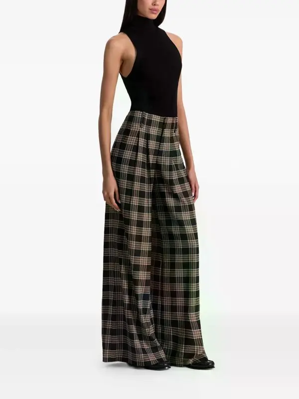 Alice + Olivia Eloise Pleated Check Trousers